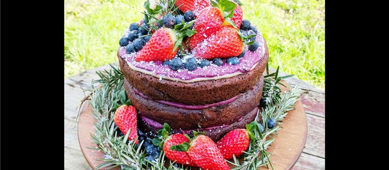 Plant Based Blackcurrant Bakewell Cake